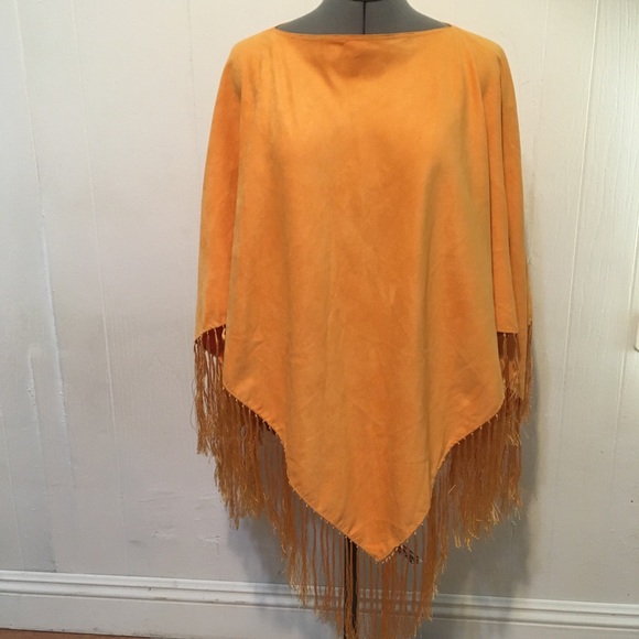 Symphony design | Sweaters | Symphony Design Orange Poncho | Poshmark